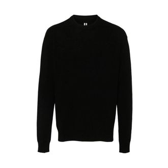 Rick Owens Schwarzer Gestrickter Crew Neck Pullover - - Knitwear - Herren - Schwarzk - XL