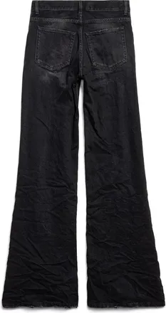 Balenciaga Wide Leg Cotton Trousers - Black