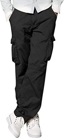 Generic Pantalon de travail d&eacute;contract&eacute; pour homme - Couleur unie - Avec plusieurs poches - Jambe droite - Pantalon cargo tendance - Pantalon de surv&ecirc;tement p