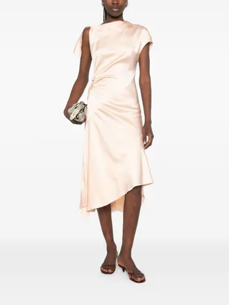 Victoria Beckham Womens Midi Dress Pink Acetate
