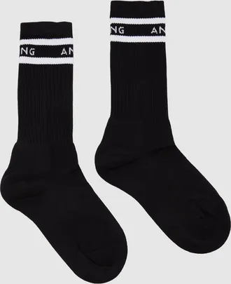 Anine Bing Chaussettes Sully Sporty Black And White Stripe