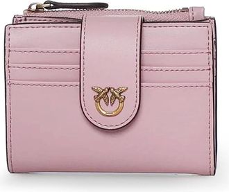 Pinko Pinko, Femme, Accessoires, Rose, Taille: ONE Size Petit Portefeuille en Cuir Lisse