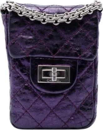 Chanel Sac bandouli&egrave;re matelass&eacute; mini Pre-owned - Femme - Pre-owned - Violet - Taille: ONE Size