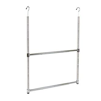 Oceanstar Oceanstar 2-Tier Portable Adjustable Closet Hanger Rod Schrankaufhänger, Metall, Chrome