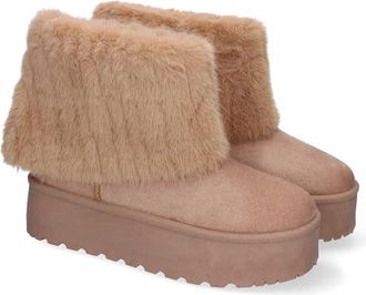 Shoes & Blues Bottines australiennes &agrave; plateforme pour femme, confortables et chaudes, doubl&eacute;es de poils, id&eacute;ales pour lhiver., kaki, 41 EU