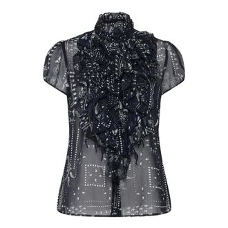 Saint Tropez NightSky Paisley Mosaic - Femme - Blouses et Chemises - Noir - Taille: 44 FR