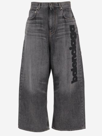 Balenciaga Womens Jeans Dark Grey Cotton Trousers