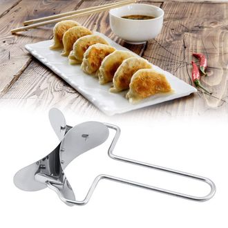 RAGUSO Edelstahl Kn&ouml;del Wrapper Teig Ausstecher Kreis Walze Form Making Tool Kn&ouml;del Maker Teig Rolling Cutter Backen Rolling Geb&auml;ck Ausstecher