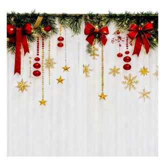 Generic 2 St&uuml;ck Weihnachtsvorh&auml;nge - 2D Flachdruck Weihnachtsgardinen Mit Weihnachtsmotiv, Voile Gardinen Vorh&auml;nge Fenster, Scheibengardinen, Vorh&auml;nge Weihnac