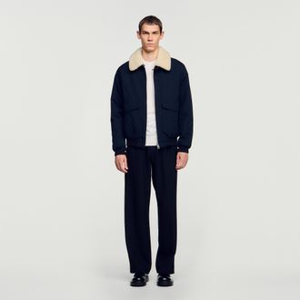 Sandro Blouson aviateur &agrave; col mouton