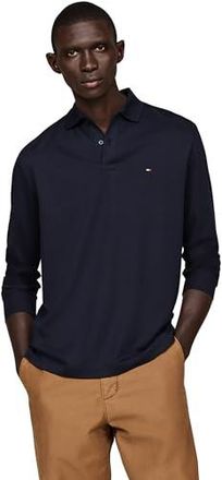Tommy Hilfiger Polo Manches Longues Homme Liquid Cotton Regular Fit, Bleu (Desert Sky), M