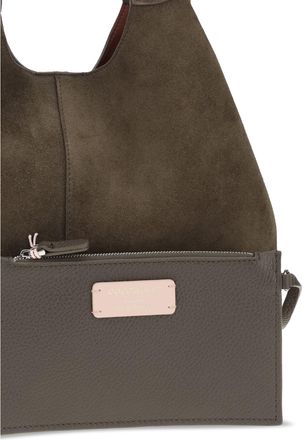 Coccinelle Womens Shoulder Bag C-Easy Taupe Taupe-Taupe Calf Leather Taupe/taupe