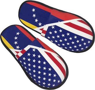 Generic Pantoufle Maison Drapeau Des &Eacute;tats-Unis Et Du Venezuela Hiver Chaussures Chaudes Unique Hiver Pantoufles Antid&eacute;rapantes Chaudes Pantoufles Pour Chambr