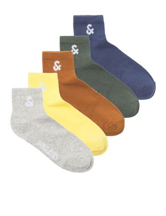 Jack & Jones Herren Jacmilo Short Tennis Socks 5 Pack Kurzsocken, Vintage Indigo/Pack:Pineapple slice - Meerkat - Laurel wreath - LGM, Einheitsgröße