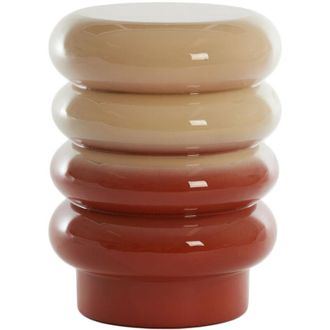 Light & Living Table dappoint Light & Living MIROGI en cr&egrave;me avec orange fonc&eacute;
