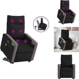 vidaXL Massagesessel mit Aufstehhilfe Schwarz Stoff - Massagesessel Mit Aufstehhilfe - Massagesessel - Relaxsessel - Sessel