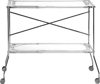 Kartell Flip Servierwagen, Plastik, Crystal, 42 x 72 x 80 cm