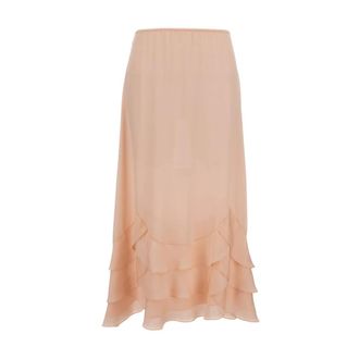 Simone Rocha Stufenrock mit Muschelsaum - - Skirts - Damen - Rosa - 2XS
