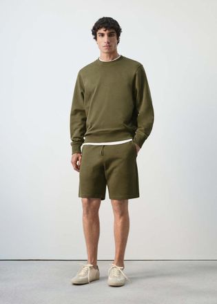 Mango Sweat 100 % coton l&eacute;ger vert fonc&eacute; - Homme - XXL - MANGO MAN