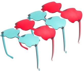 Frcolor 4 Pi&egrave;ces Lunettes de Soleil sans Monture Forme Pomme Festive Rouge et Vert pour F&ecirc;te de No&euml;l Photo Accessoire