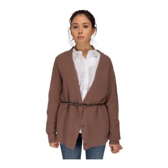 PESERICO Cardigan mit Rundhalsausschnitt - - Knitwear - Damen - Braun - XL