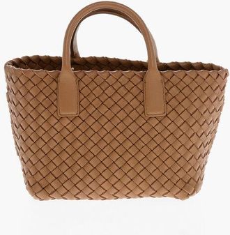 Bottega Veneta Mini Woven Leather Tote Bag size Unica