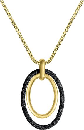 Zeeme Stainless Steel Halskette Edelstahl gelb plattiert mit Stardust grau