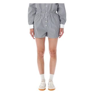 Sporty & Rich Popeline Short Stripe - - Shorts - Damen - Mehrfarbig - L