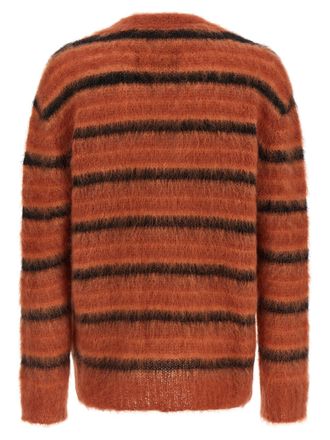 Marni Brushed Striped Mohair Cardigan - Rust