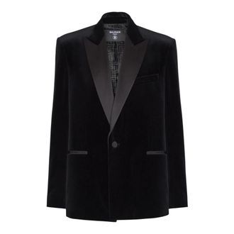 Balmain Blazer aus Samt und Satin mit 1 Knopf - - Jackets - Herren - Schwarzk - M