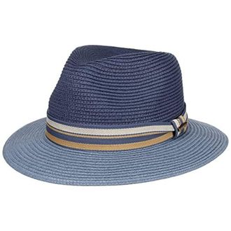 Stetson Chapeau en Paille Romaro Toyo Femme/Homme - Traveller DEte de Plage avec Ruban Gros Grain Ete Printemps-ete - XXL (62-63 cm) Bleu