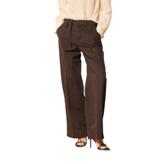 Mason's Chino-Hose aus Baumwolle-Leinen mit lockerer Passform - - Trousers - Damen - Braun - S