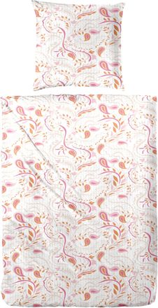 Primera Soft-Seersucker Bettwäsche 135x200 Paisley pink weiß 213066-40