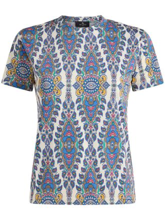 Etro t-shirt à motif cachemire - Blanc