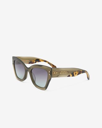 Isabel Marant Lunettes Cat Eye Lounyz - Femme - Olive Havana / Gris Vert - - Isabel Marant
