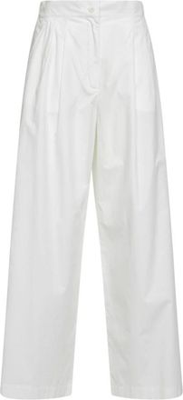 Max Mara Femme, Pantalons, Blanc, Taille: 34 FR Wkdbenda Pantalon large en popeline de coton