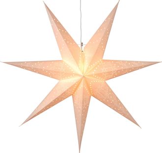 Eglo Weihnachtsstern für Innen, Deko-Stern beleuchtet aus Papier zum Aufhängen, Fenster-Leuchtstern in Weiß, 3D Adventsstern mit Kabel, E14