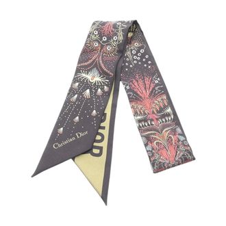 Dior Pre-owned Foulard en soie imprim&eacute; skinny - Femme - Pre-owned - Noir - Taille: ONE Size