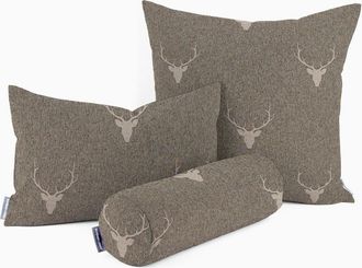 Schöner Leben Kissenhülle Jacquard Hirsch Geweih braun versch. Gr, Größe:30x50cm (HxB)