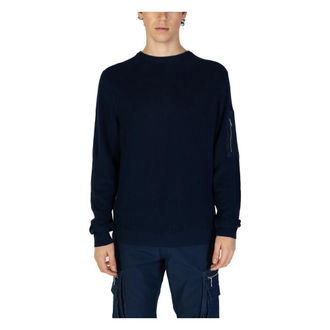 Antony Morato Blauer Einfacher Strick Runder Halsausschnitt Pullover - - Knitwear - Herren - Blau - S