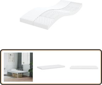 vidaXL Schaumstoffmatratze Weiß 80x200 cm 7-Zonen Härtegrad 20 ild - Schaumstoffmatratze - Matratze - Doppelbettmatratze - Einzelmatratze - 7-Zonen-Matratze
