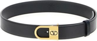 Valentino Garavani Femme, Accessoires, Noir, Taille: 95 CM VLogo Ceinture en cuir de veau