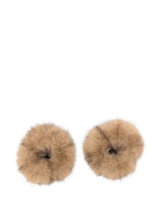 By Malene Birger poignets Elbie en fourrure artificielle - Marron