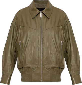Iro Iro, Femme, Vestes, Vert, Taille: 40 FR Elif Leather Jacket