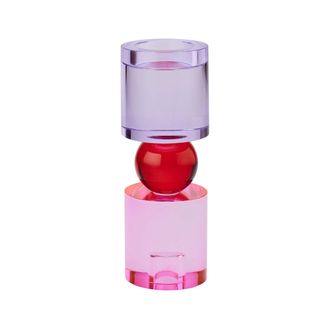 Gift Company Kerzen- und Teelichthalter Sari M, Windlicht, Dekolicht, Kristallglas, Rosa, Rot, Flieder, 21.5 cm, 1097004012,5cm