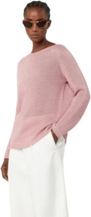 Max Mara Femme, Pulls, Rose, Taille: 40 FR Giolino Linen Sweater