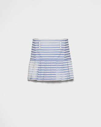 Prada Gestreifter Minirock aus Popeline