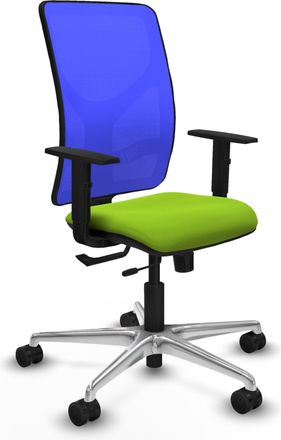 Piqueras y Crespo B&uuml;rostuhl mit 1D-Armlehnen, h&ouml;henverstellbare Lendenwirbelst&uuml;tze, ausgestattet mit Syncro/Traslack und Schneideschaum, mit Rollen von 65 mm, Nylon, Bl