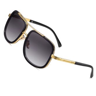 SHEEN KELLY Retro quadratische Sonnenbrille-Marken-Metallgoldsonnenbrille-Pilot Driver Mirror Gradient Lens