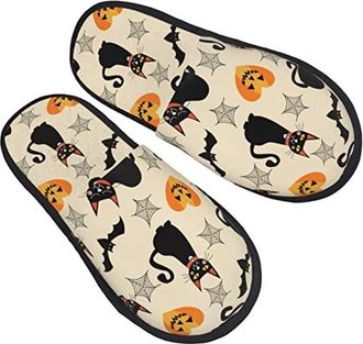Generic Chaussons Femme Homme Chat Noir Et Halloween Chaussures DInt&eacute;rieur Chaude Chausson DHiver Antid&eacute;rapant Chaud Chaussons Pour Ext&eacute;rieur Int&eacute;rieur Voyage